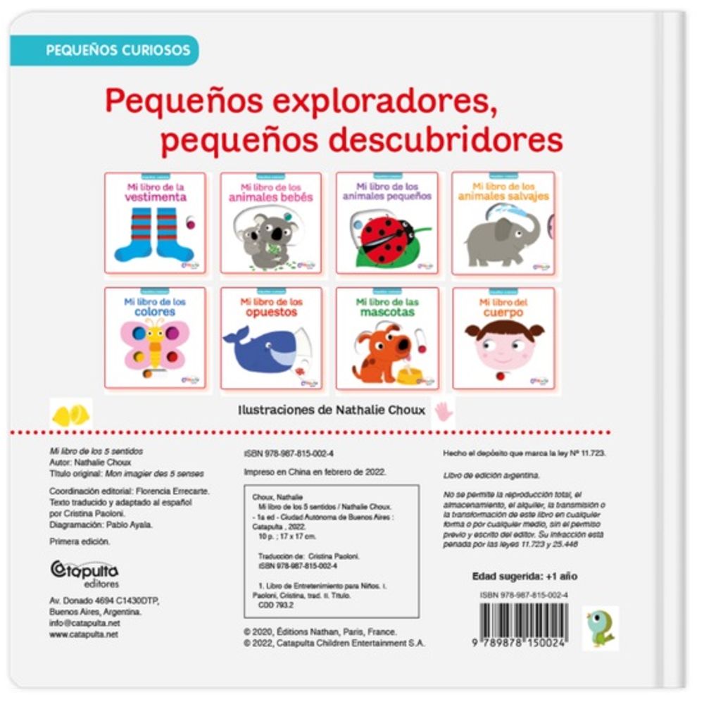 MI LIBRO DE LOS 5 SENTIDOS - PEQUEÑOS CURIOSOS - NATHALIE CH - SBS ...