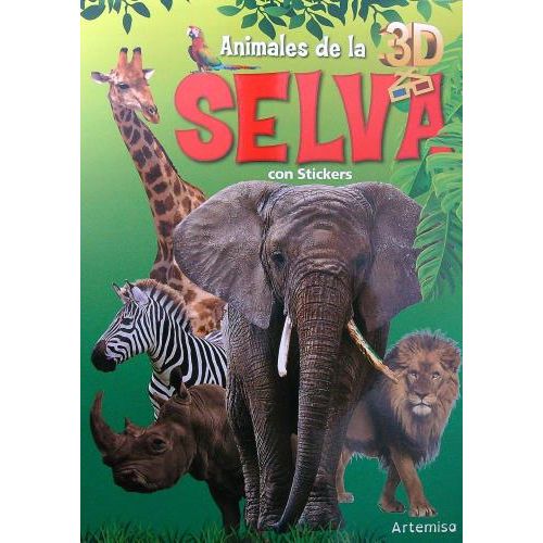 ANIMALES DE LA SELVA 3D + STICKERS - SBS Librerias