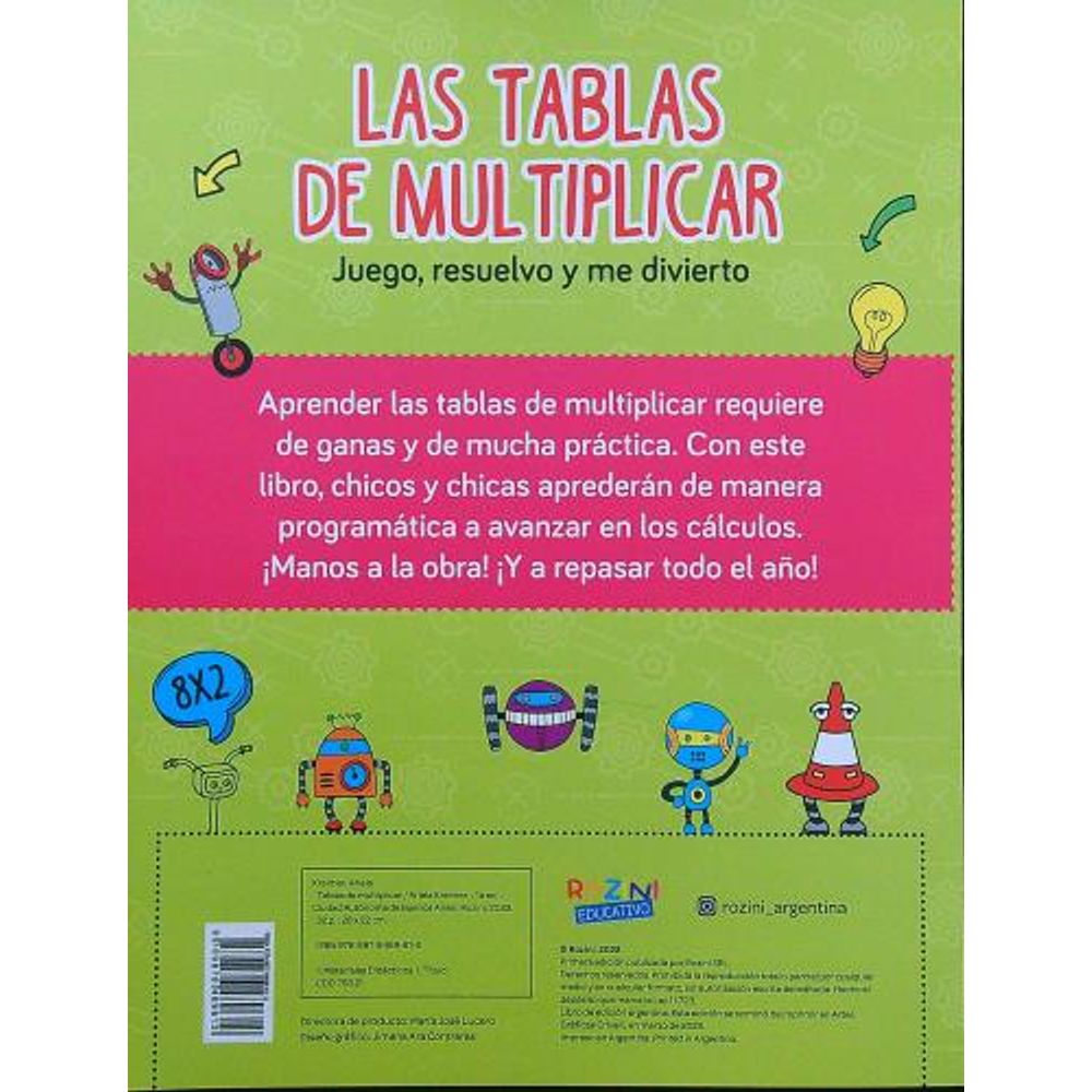 LAS TABLAS DE MULTIPLICAR - JUEGO, RESUELVO Y ME DIVIERTO - SBS Librerias