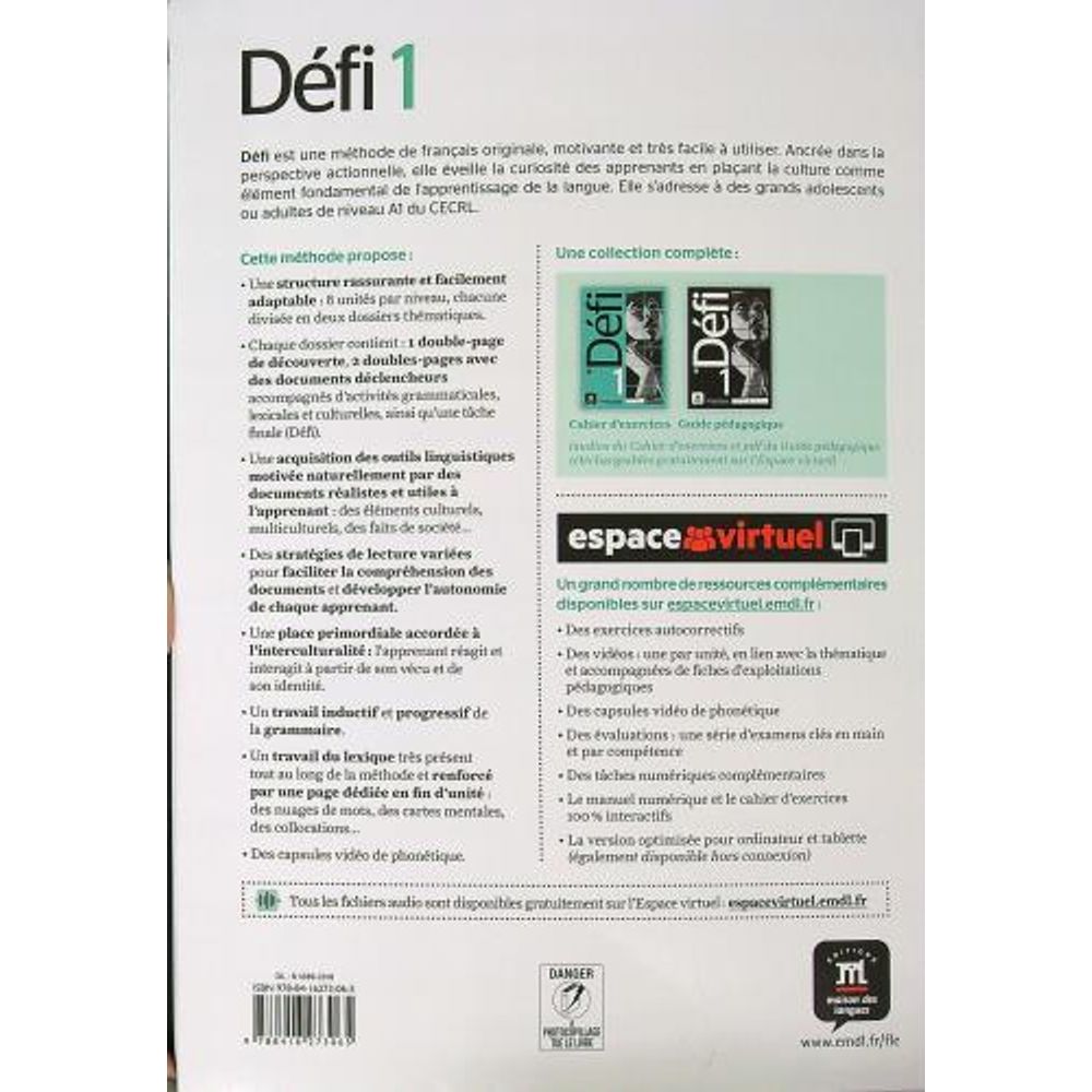 DEFI 1 A1 - LIVRE DE L' ELEVE - SBS Librerias