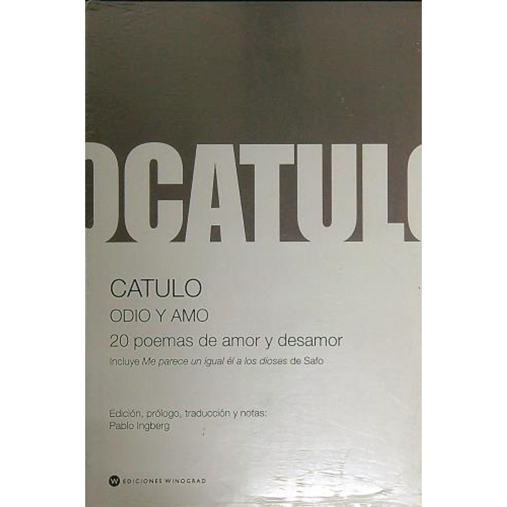 ODIO Y AMO - 20 POEMAS DE AMOR Y DESAMOR - CATULO - SBS Librerias