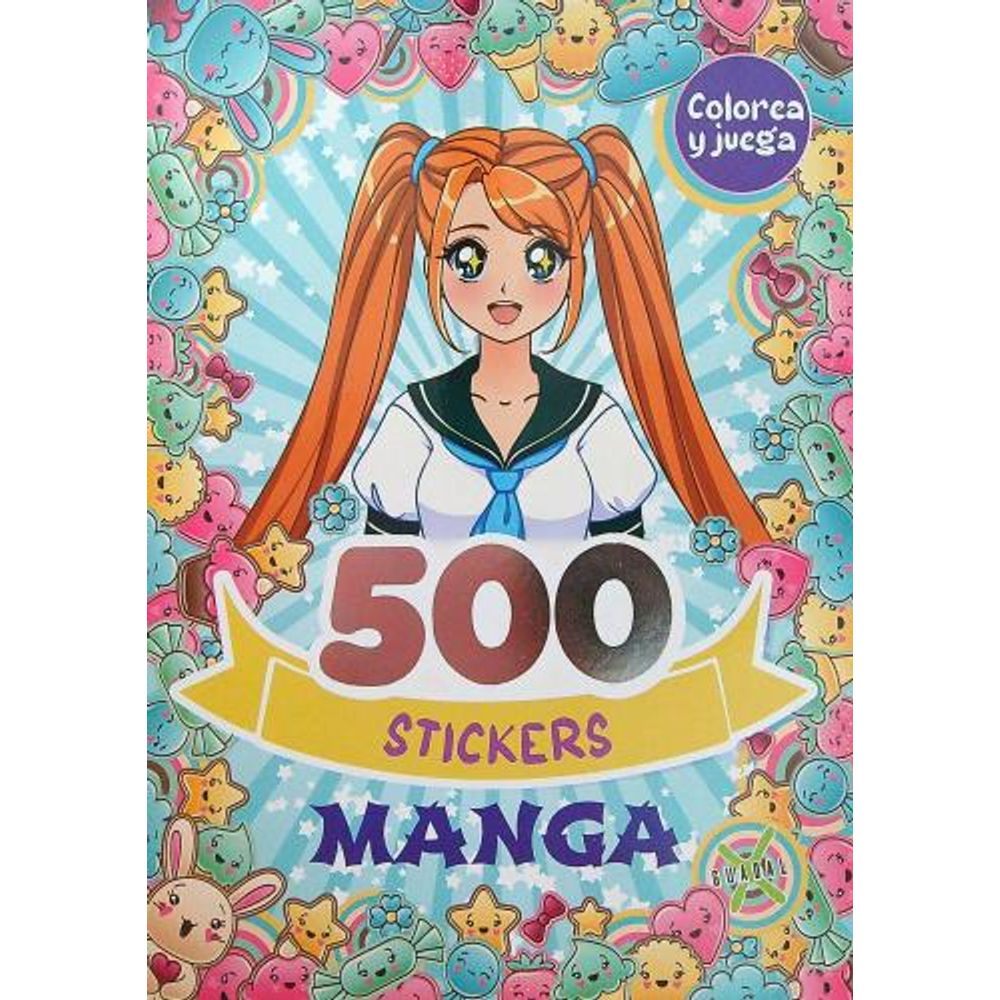 500 STICKERS MANGA - COLOREA Y JUEGA - SBS Librerias