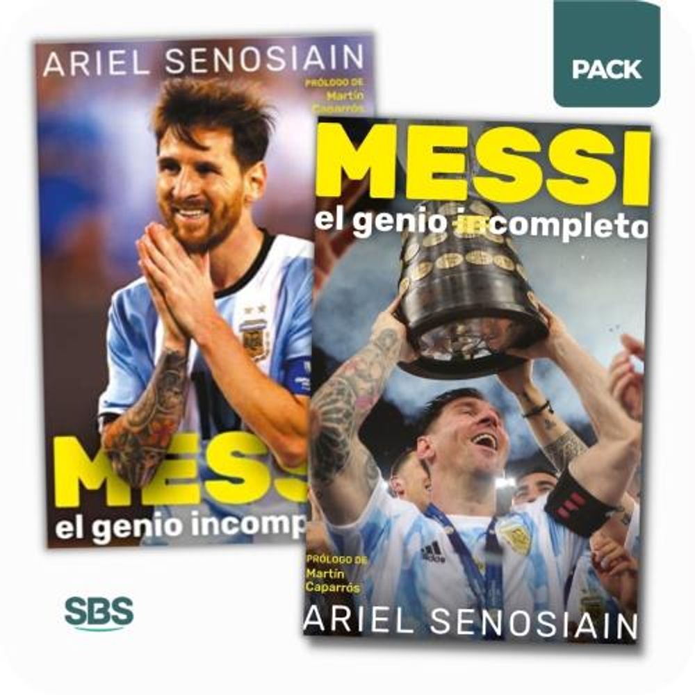 MESSI EL GENIO COMPLETO + INCOMPLETO - 2 LIBROS - SBS Librerias